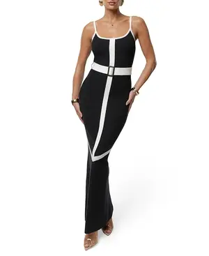 JLUXLABEL Belted Cami Maxi Dress - Black