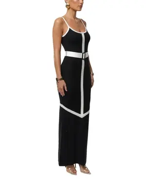 JLUXLABEL Belted Cami Maxi Dress - Black