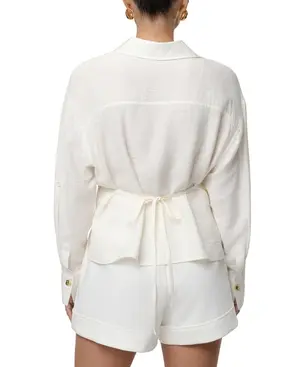 JLUXLABEL Drift Collared Cargo Top - Ivory
