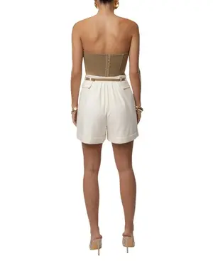 JLUXLABEL Belted Cargo Shorts - Ivory