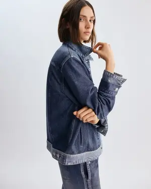 Rag & Bone Miramar Combo Terry Oversized Trucker Jacket