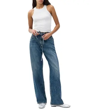 Rag & Bone Phoebe Drawstring Wide Leg Jeans - Declan