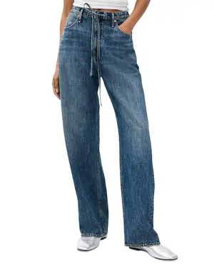 Rag & Bone Phoebe Drawstring Wide Leg Jeans - Declan