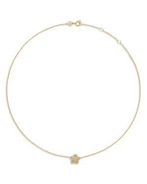 Tory Burch Forget Me Not Pave Flower Pendant Necklace - Gold