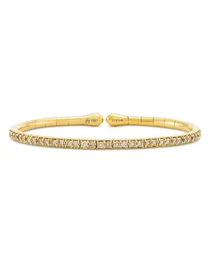 Etho Maria 18k Yellow Brown Diamond Cuff Bracelet - Gold