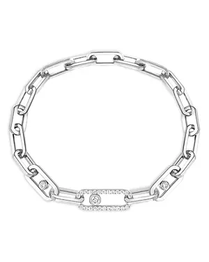 Messika 18k Diamond Link Chain Bracelet - White Gold