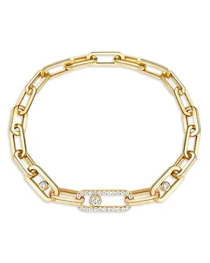 Messika 18k Diamond Curb Chain Bracelet - Yellow Gold