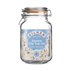 KILNER Square Clip Top Jars, Set Of 3