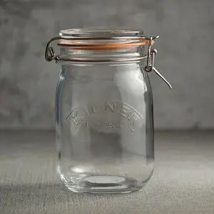 KILNER Round Clip Top Jars, Set Of 4 - Clear
