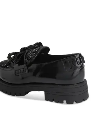 Kurt Geiger Bow Crystal-embellished Loafers