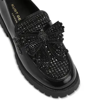 Kurt Geiger Bow Crystal-embellished Loafers