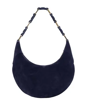 ANINE BING Kate Suede Hobo Bag - Navy