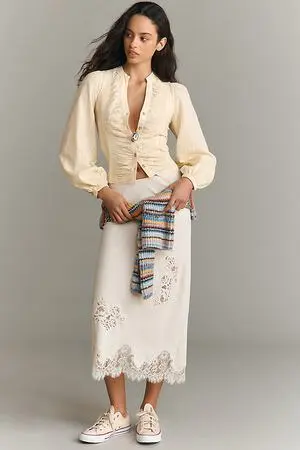PILCRO Long-sleeve Reworked Buttondown Top