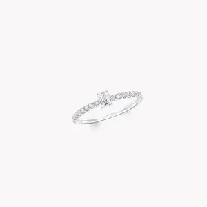 Graff Foufou Emerald Cut Diamond Ring - White Gold