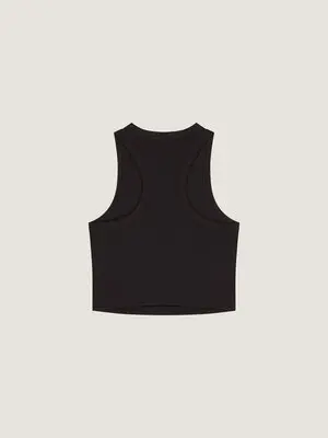 Givenchy Cropped Cotton Tank Top With Paris Print - Black