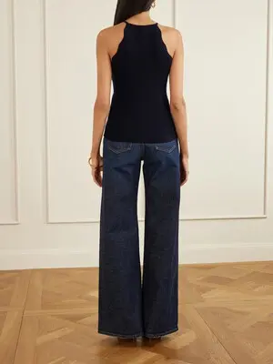 ALLUDE Ribbed Wool And Cashmere-blend Top