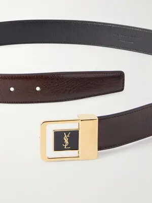 Saint Laurent La 66 Leather Belt - Brown
