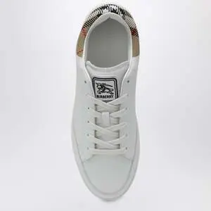Burberry Leather Sneakers With Check Fabric Heel Tab