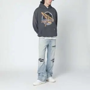 REPRESENT Hoodie With Logo Print - Grey