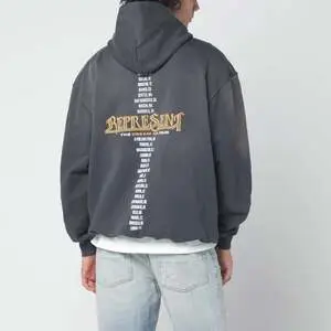 REPRESENT Hoodie With Logo Print - Grey