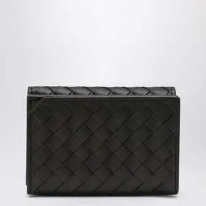 Bottega Veneta Fondente Trifold Wallet In Intrecciato - Brown