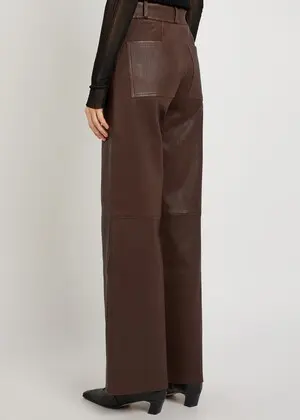 ARMA Marina Wide-leg Leather Trousers