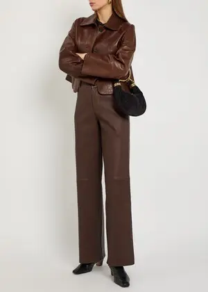 ARMA Marina Wide-leg Leather Trousers