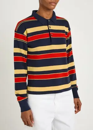 JW Anderson Striped Knit Polo Shirt - Multicoloured 1