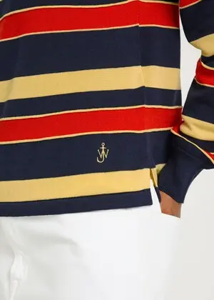 JW Anderson Striped Knit Polo Shirt - Multicoloured 1
