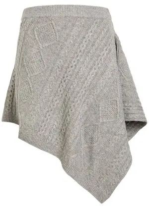 Staud Veer Asymmetric Cable-knit Skirt