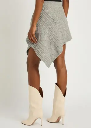Staud Veer Asymmetric Cable-knit Skirt