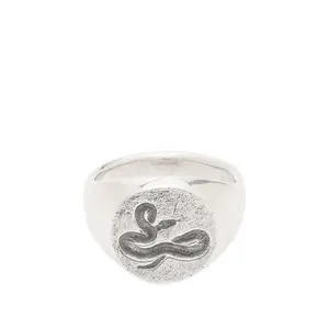 FREDERICK GROVE Snake Signet Ring - Silver