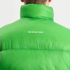 MKI MIYUKI ZOKU Translucent Funnel Neck Bubble Jacket - Emerald