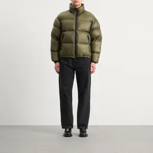 MKI MIYUKI ZOKU Translucent Funnel Neck Bubble Jacket - Olive