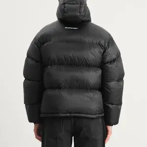 MKI MIYUKI ZOKU Translucent Hooded Bubble Jacket - Black