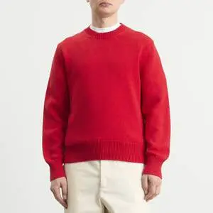 JIL SANDER Textured Cotton Crew Neck Jumper - Rouge