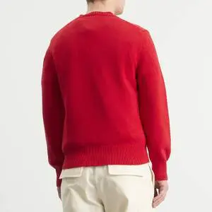 JIL SANDER Textured Cotton Crew Neck Jumper - Rouge