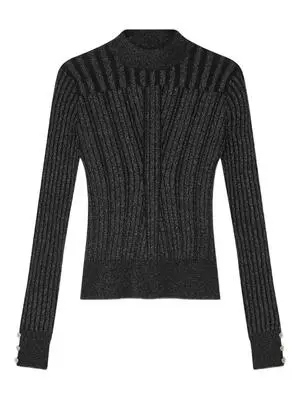 Versace Button-detail Ribbed Knit Sweater
