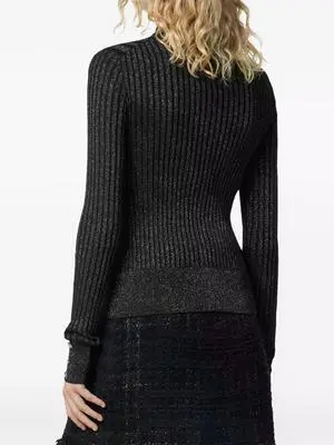 Versace Button-detail Ribbed Knit Sweater