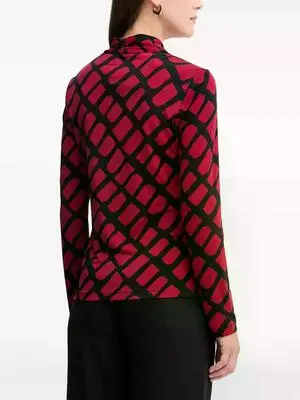 Joseph Ribkoff Geometric-pattern V-neck Blouse
