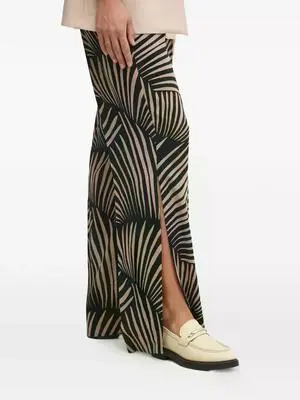 Joseph Ribkoff Abstract Print Flared Trousers With Side Slits