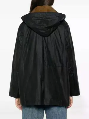 Barbour X Ganni Waxed Duffle Coat - Black