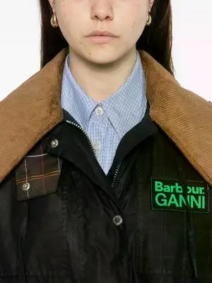 Barbour X Ganni Waxed Duffle Coat - Black