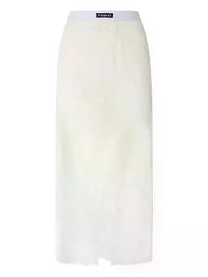 Pinko Midi Lace Skirt With Logo Label