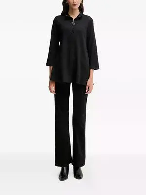 Joseph Ribkoff Textured Zip-up Top - Black