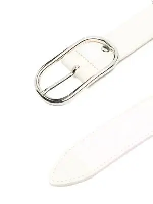 HERSKIND Oval Buckle Leather Belt - Neutrals