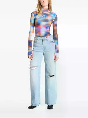 JORDAN Printed Long-sleeve Bodysuit