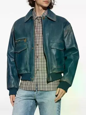 Versace Leather Zip Jacket