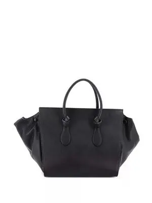 Celine Tie Knot Grainy Leather Small Tote Bag - Black