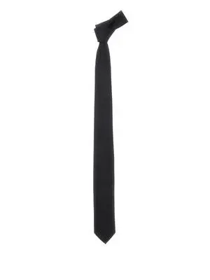 Emporio Armani Checked Neck Tie - Black